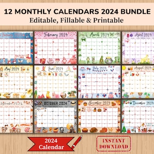 Editable Fillable July 2024 Calendar for Happy Summer, Printable ...