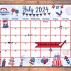 Editable Fillable July 2024 Calendar for Happy 4th July Independence ...