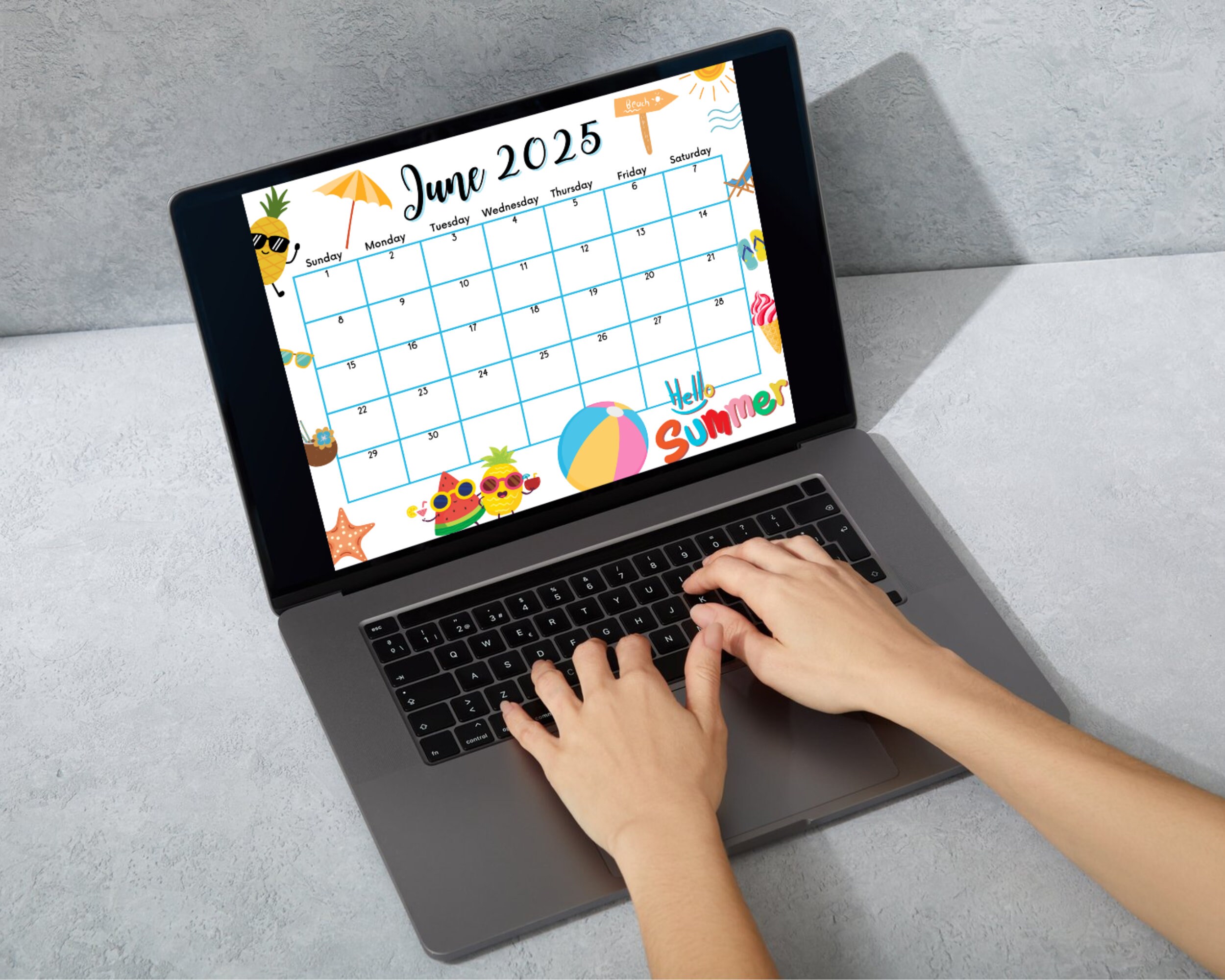 Editable Fillable June 2025 Wall Calendar, Printable Classroom Planner ...