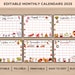 Editable Fillable Monthly Calendar 2025 Bundle From January to December ...