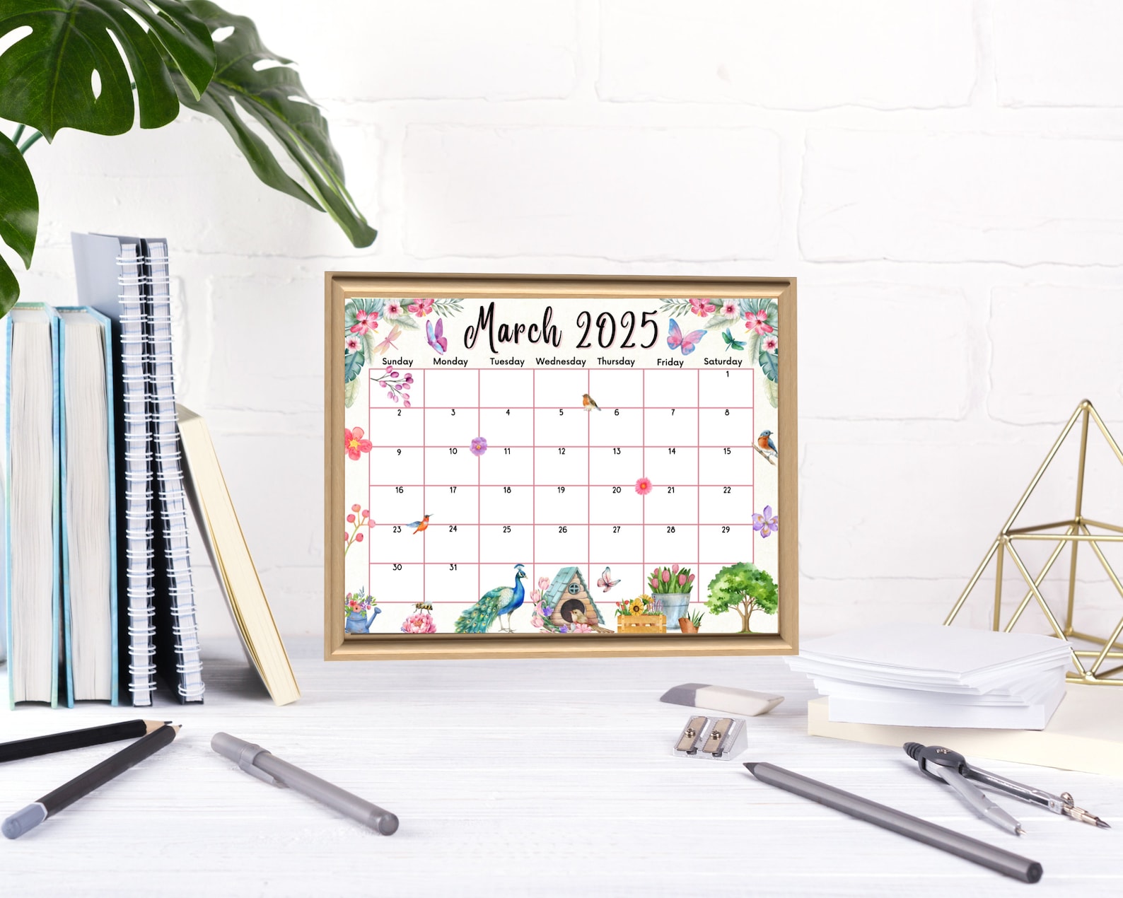 Editable Fillable March 2025 Calendar for Joyful and Colorful Spring ...
