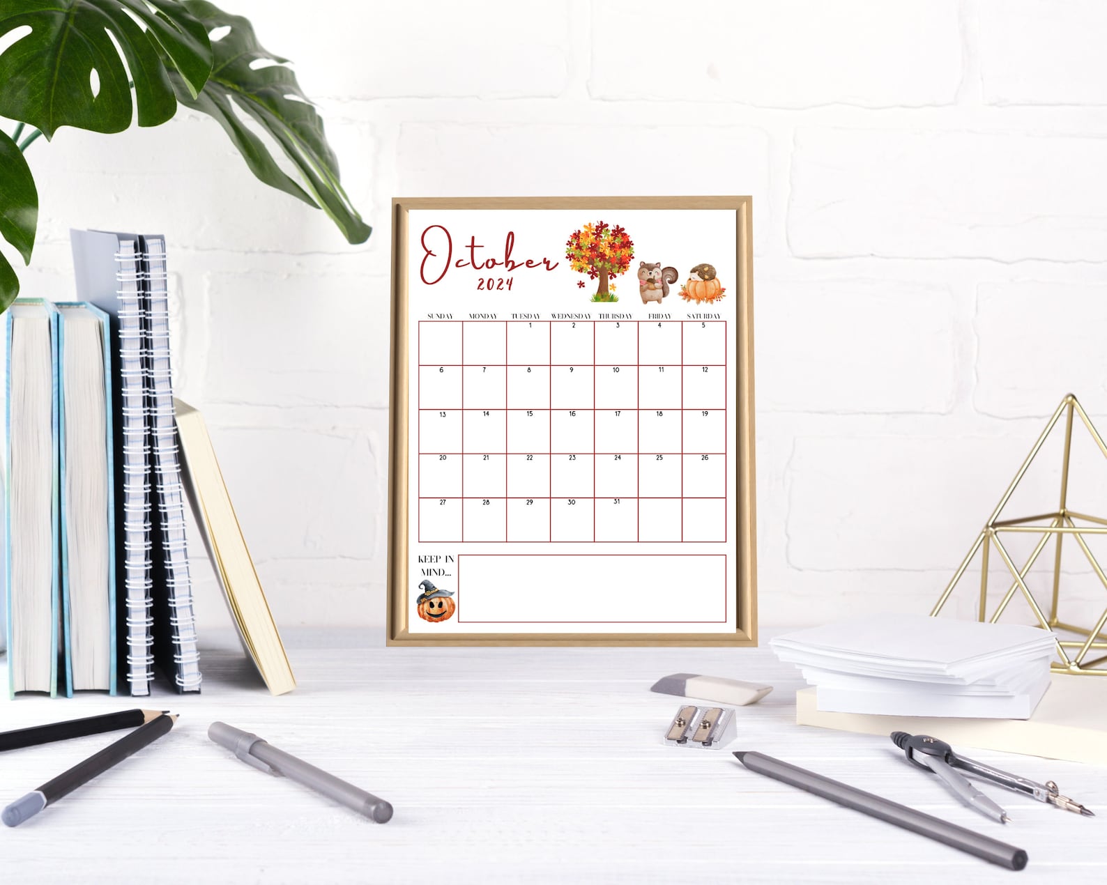 EDITABLE October 2024 Calendar, Printable Autumn Classroom Planner ...