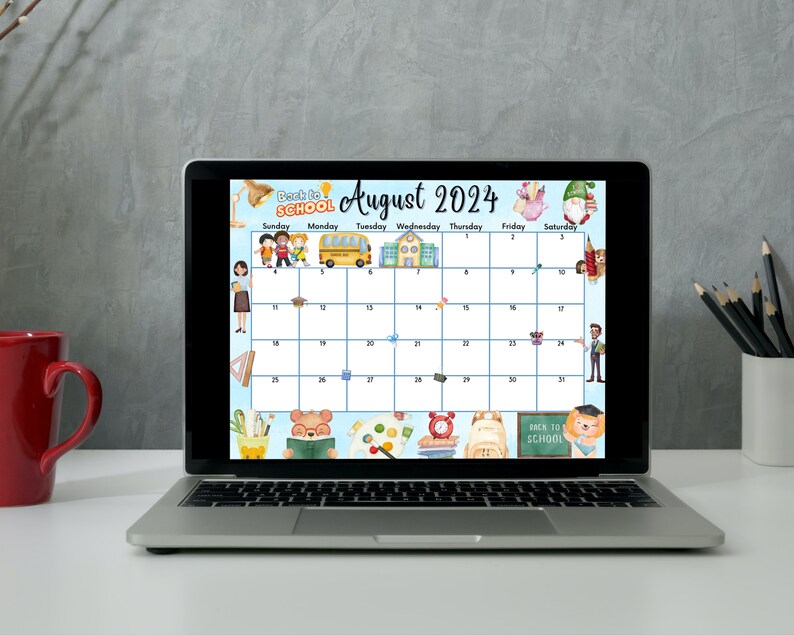 Editable Fillable August 2024 Calendar for Back to School, Monthly ...