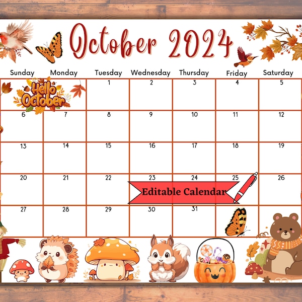 Editable Fillable July 2024 Calendar for Happy Summer, Printable ...