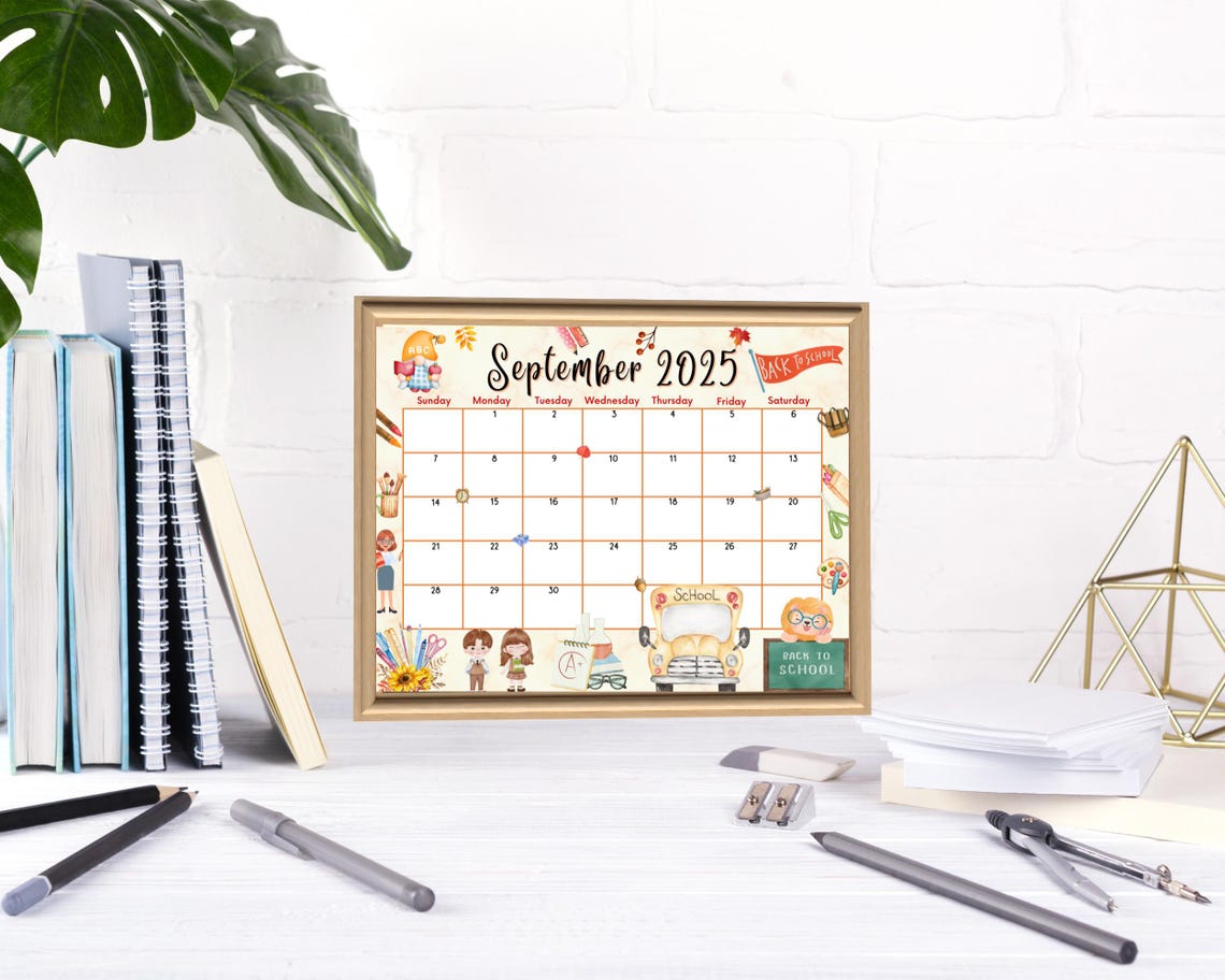 Editable Fillable September 2025 Calendar for Autumn, Fall, Back to ...
