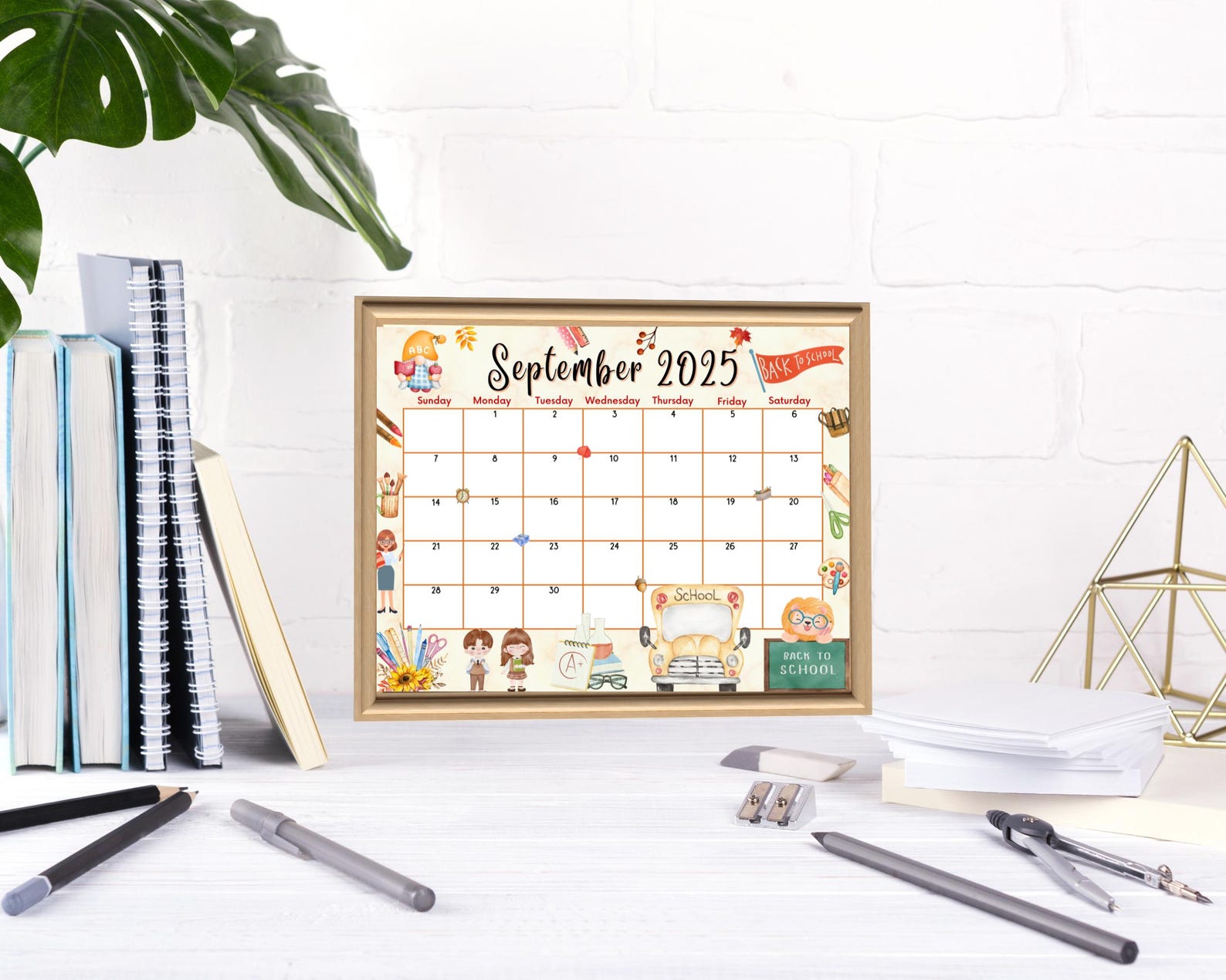 Editable Fillable September 2025 Calendar for Autumn, Fall, Back to ...