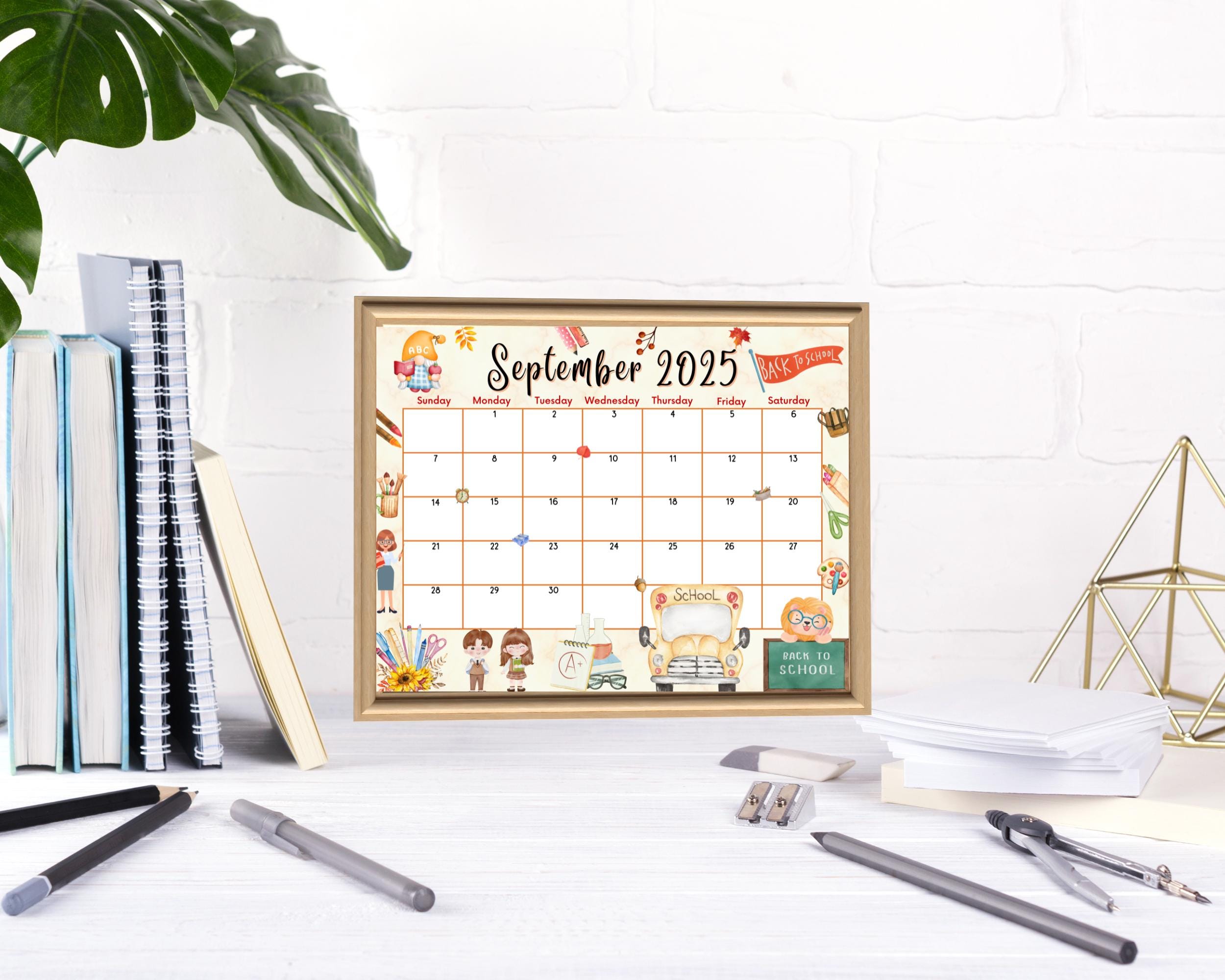 Editable Fillable September 2025 Calendar for Autumn, Fall, Back to ...
