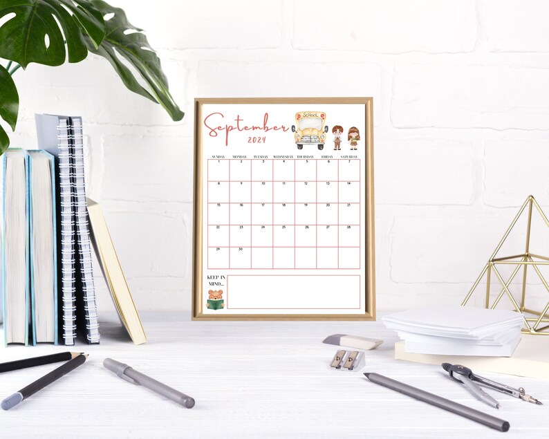 EDITABLE September 2024 Calendar, Printable Autumn Classroom Planner ...