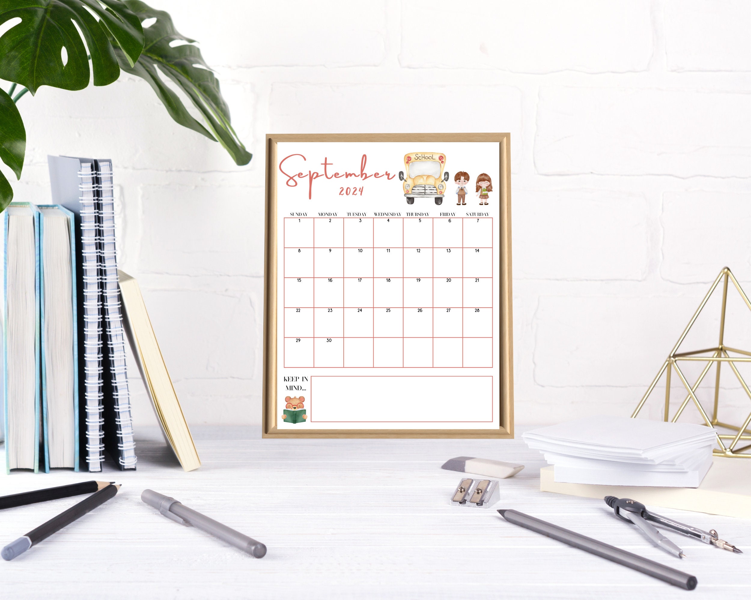 EDITABLE September 2024 Calendar, Printable Autumn Classroom Planner ...