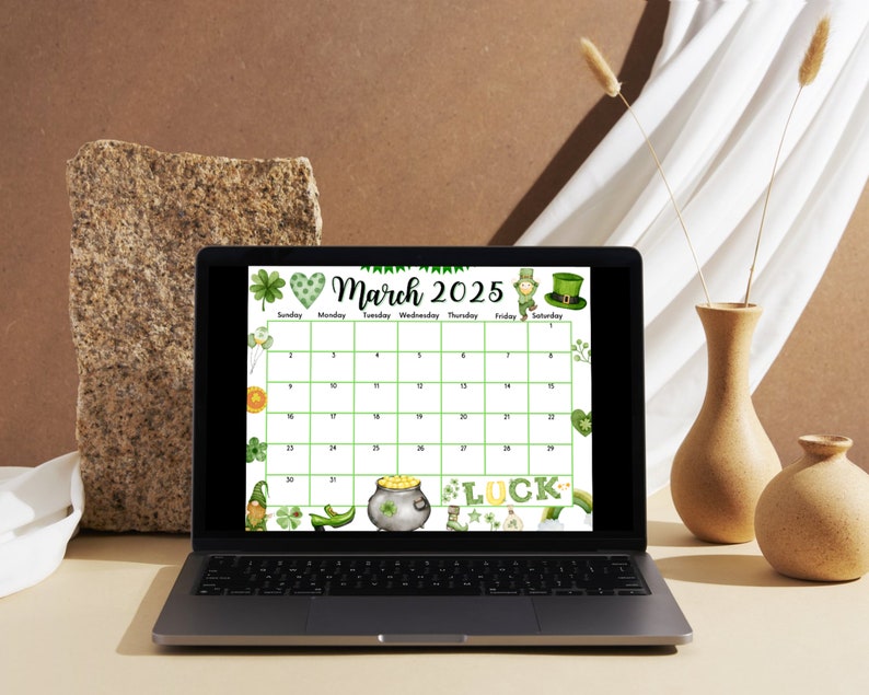 Editable Fillable March 2025 Calendar for St. Patrick's Day, Printable ...