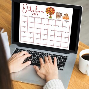 EDITABLE October 2024 Calendar, Printable Autumn Classroom Planner ...