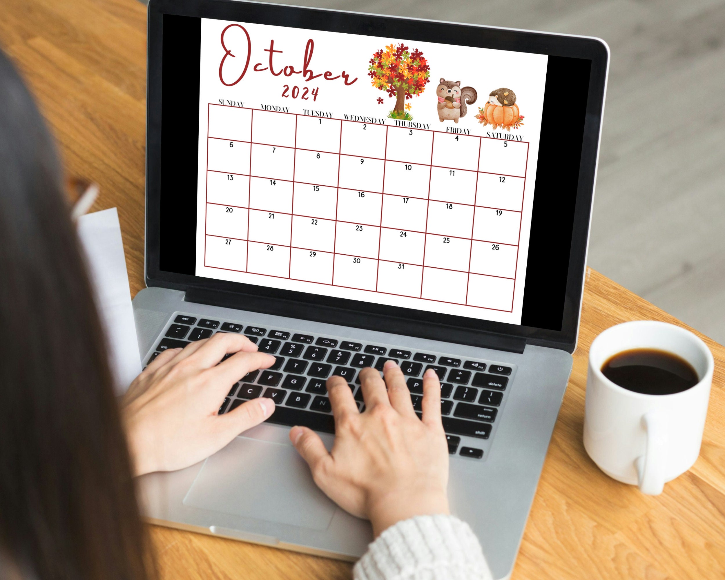 EDITABLE October 2024 Calendar, Printable Autumn Classroom Planner ...