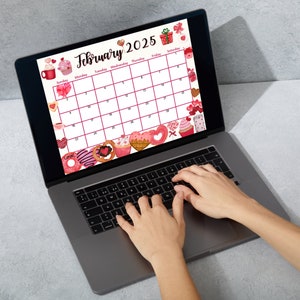 Editable Fillable February 2025 Calendar for Valentine’s Day, Printable ...