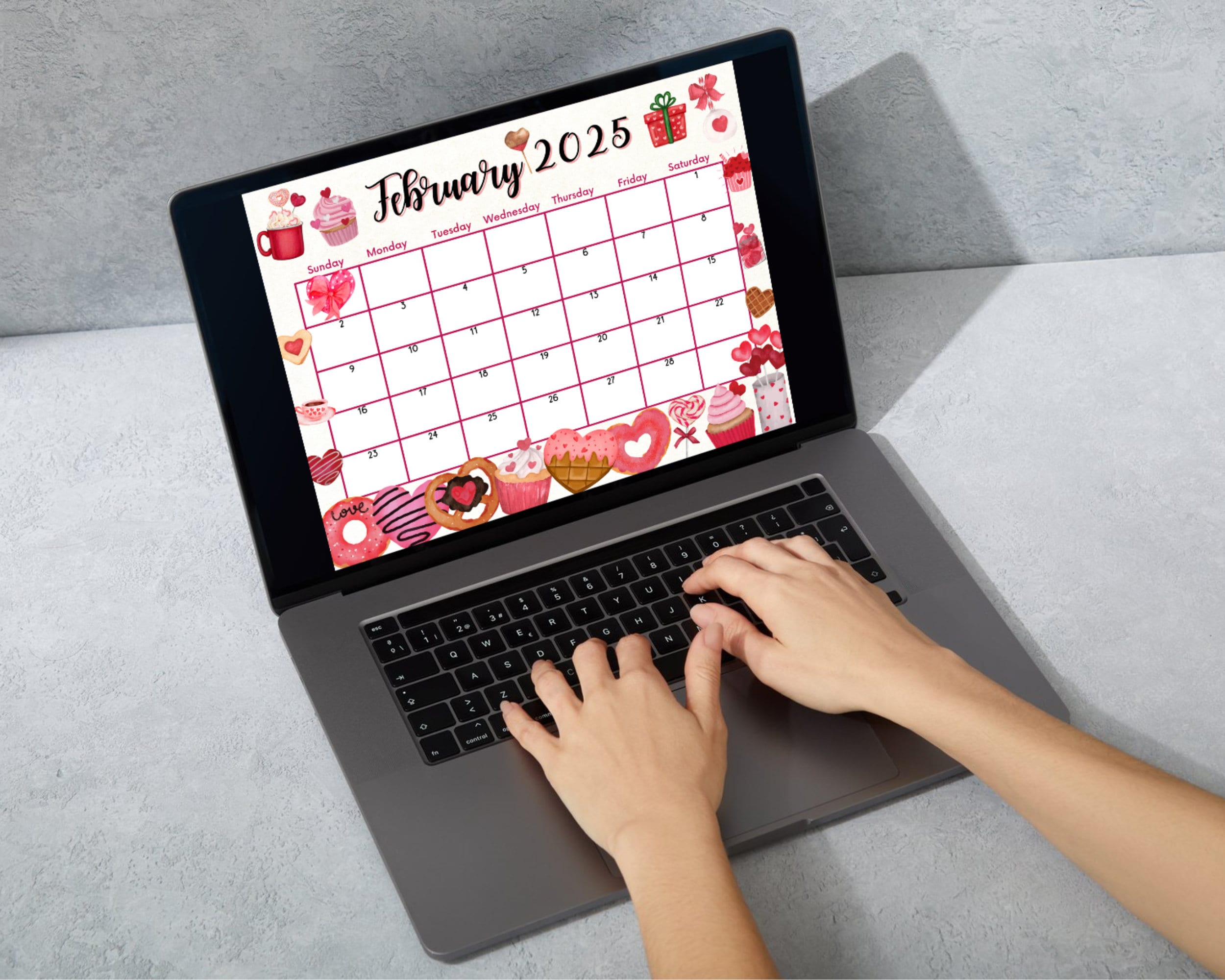 Editable Fillable February 2025 Calendar for Valentines Day, Printable ...