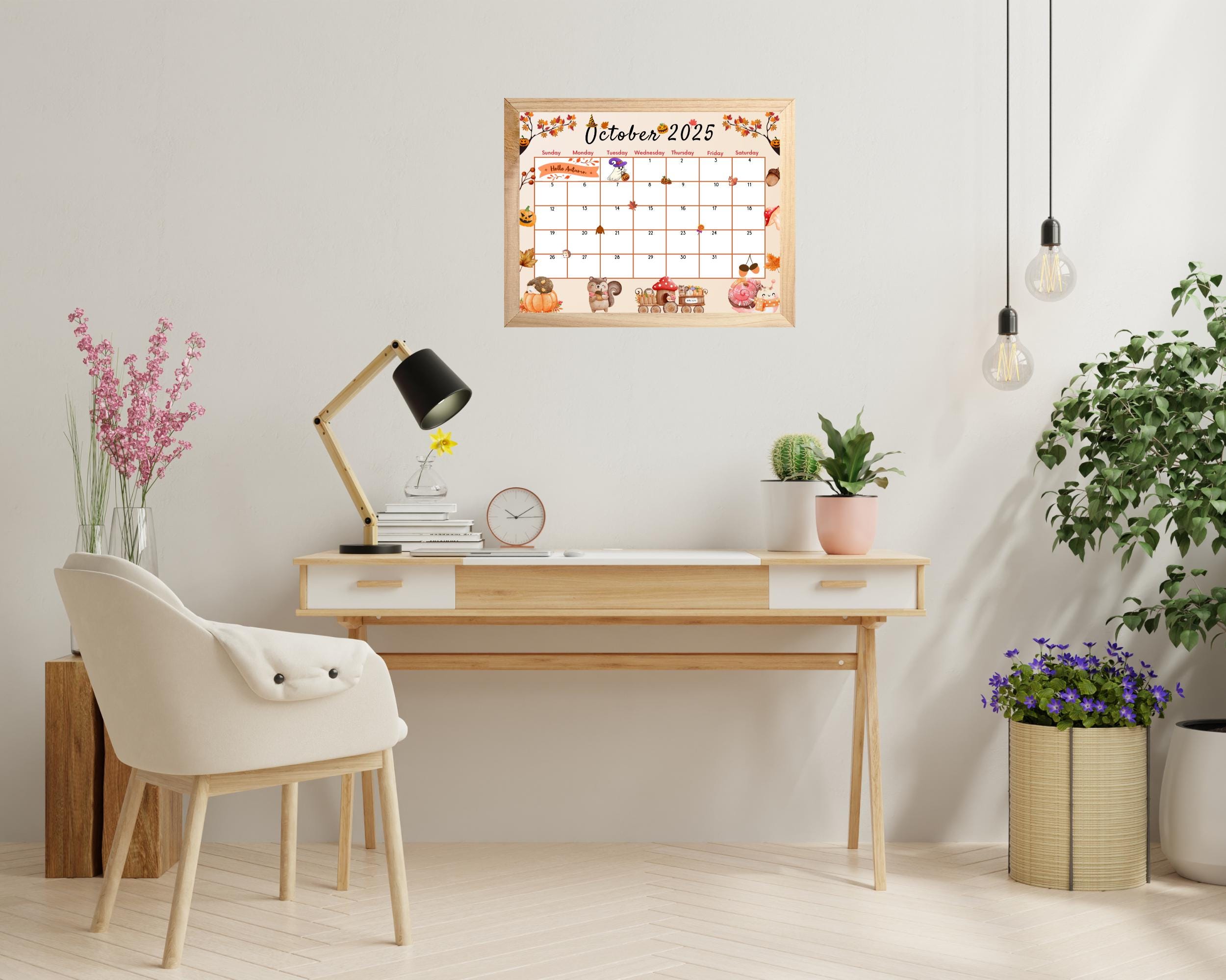 Editable Fillable October 2025 Calendar for Autumn, Fall, Happy ...