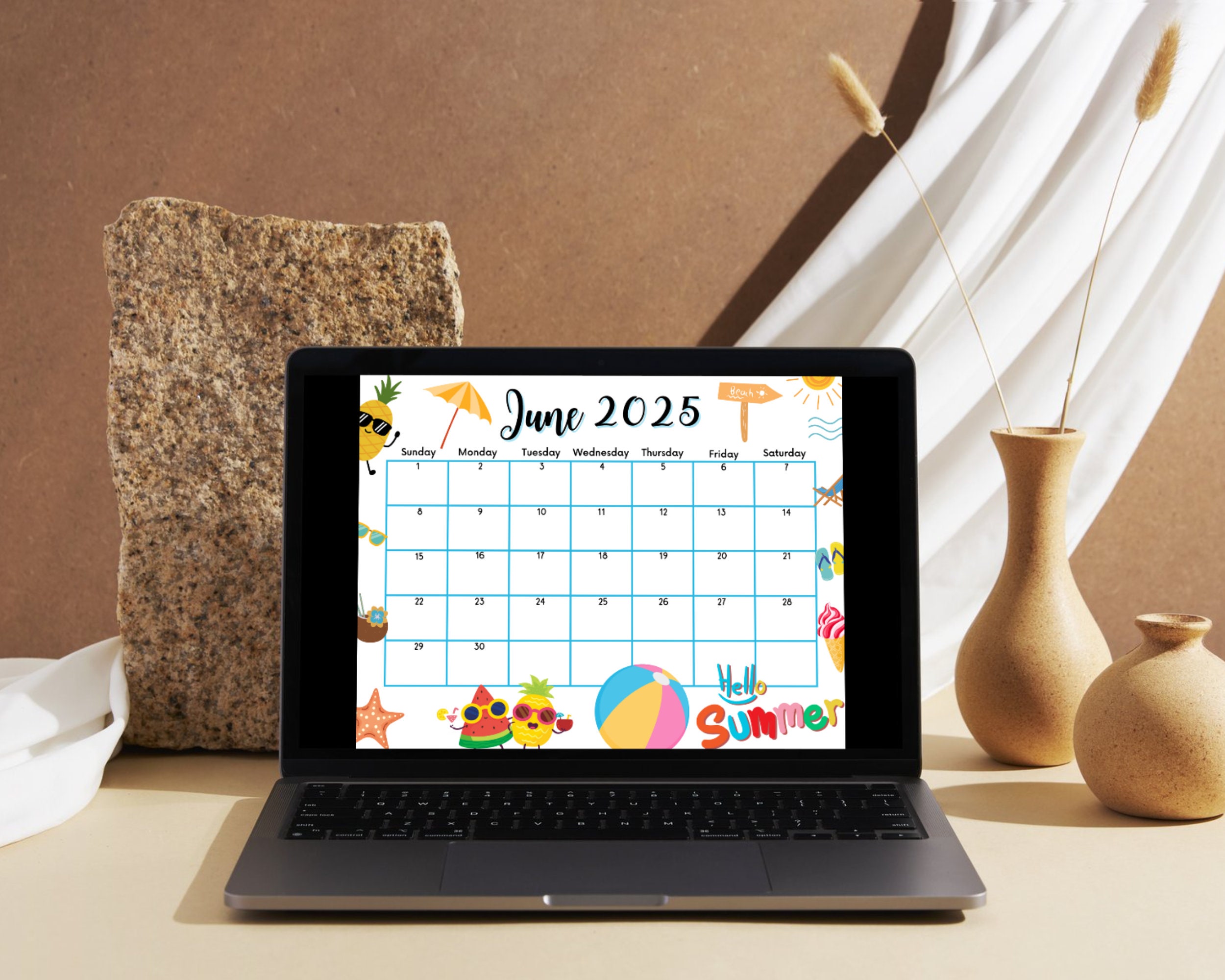 Editable Fillable June 2025 Wall Calendar, Printable Classroom Planner ...