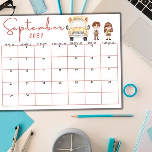 EDITABLE September 2024 Calendar, Printable Autumn Classroom Planner ...