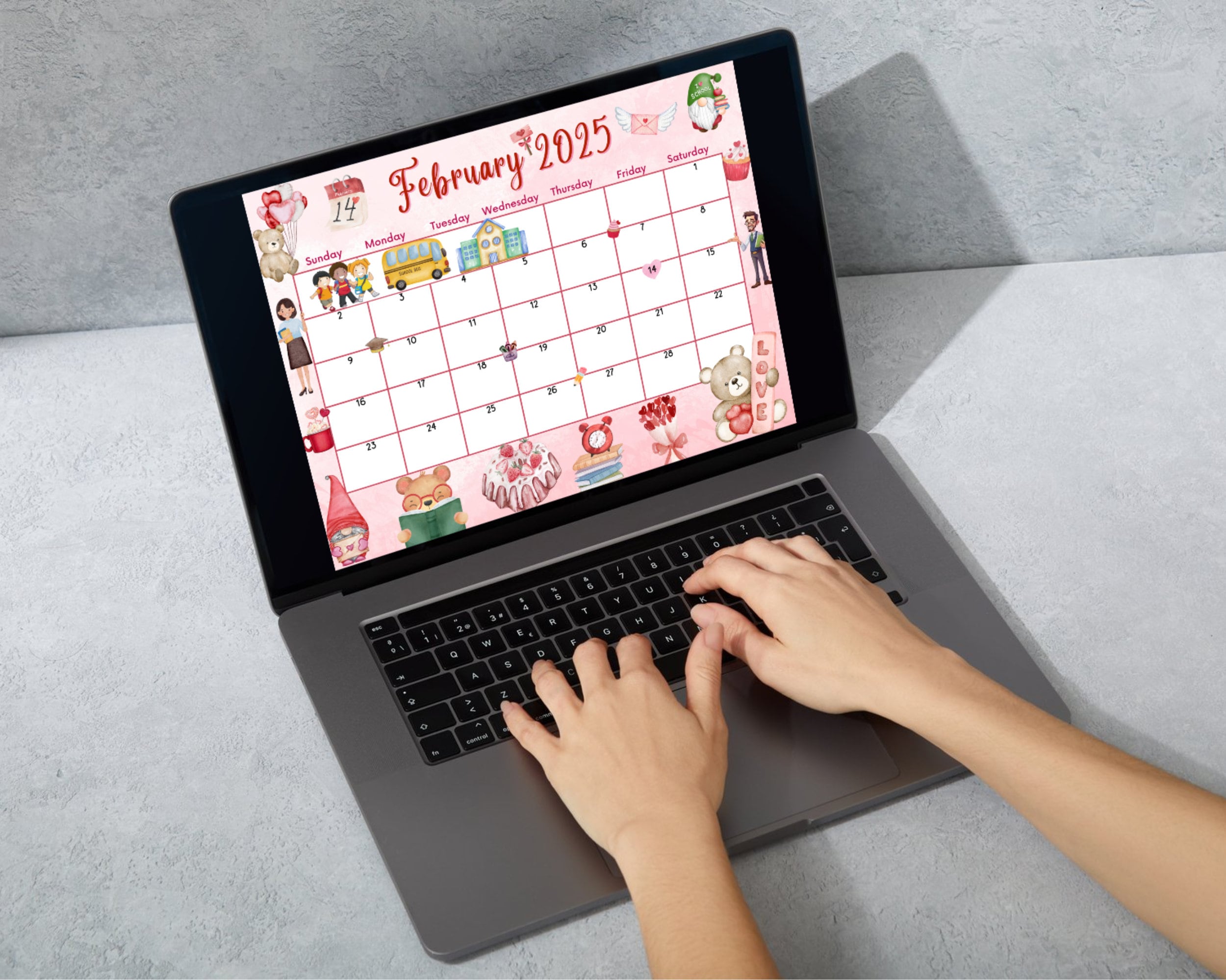 Editable Fillable February 2025 Calendar for Valentines Day, Printable ...