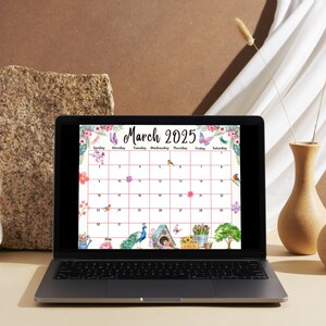 Editable Fillable March 2025 Calendar for Joyful and Colorful Spring ...