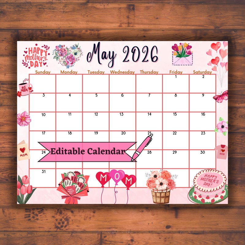 May 2026 With Holidays - Etsy