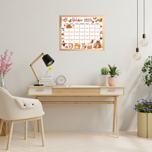 Editable Fillable October 2024 Calendar for Autumn, Fall, Happy ...