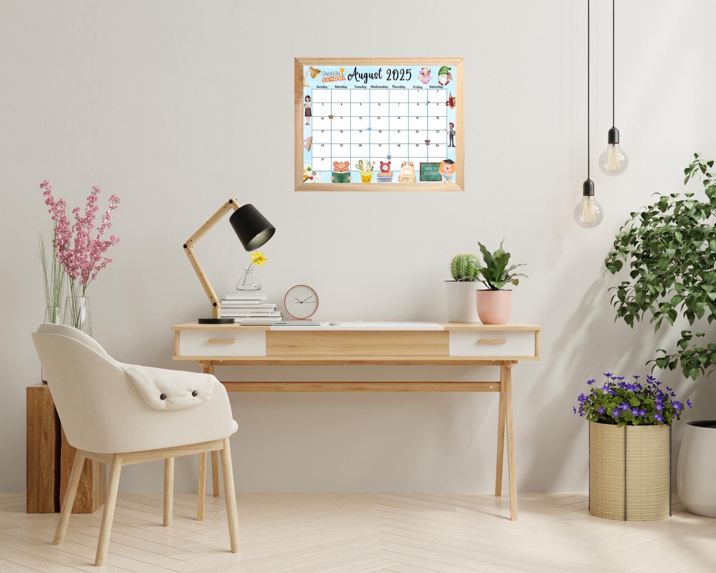 Editable Fillable August 2025 Calendar for Back to School, Monthly ...