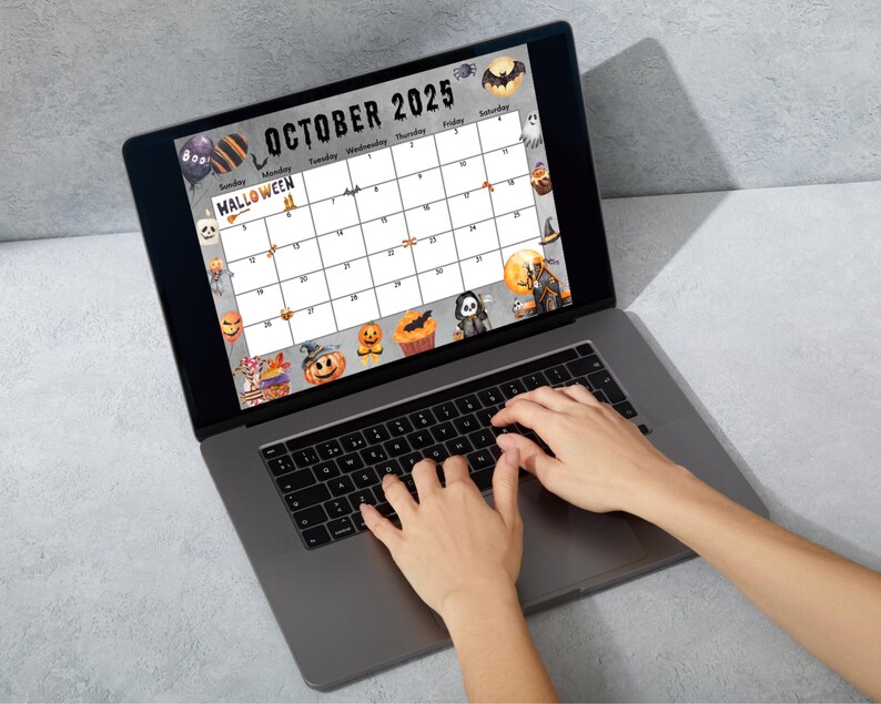 Editable Fillable October 2025 Calendar for Spooky Happy Halloween ...