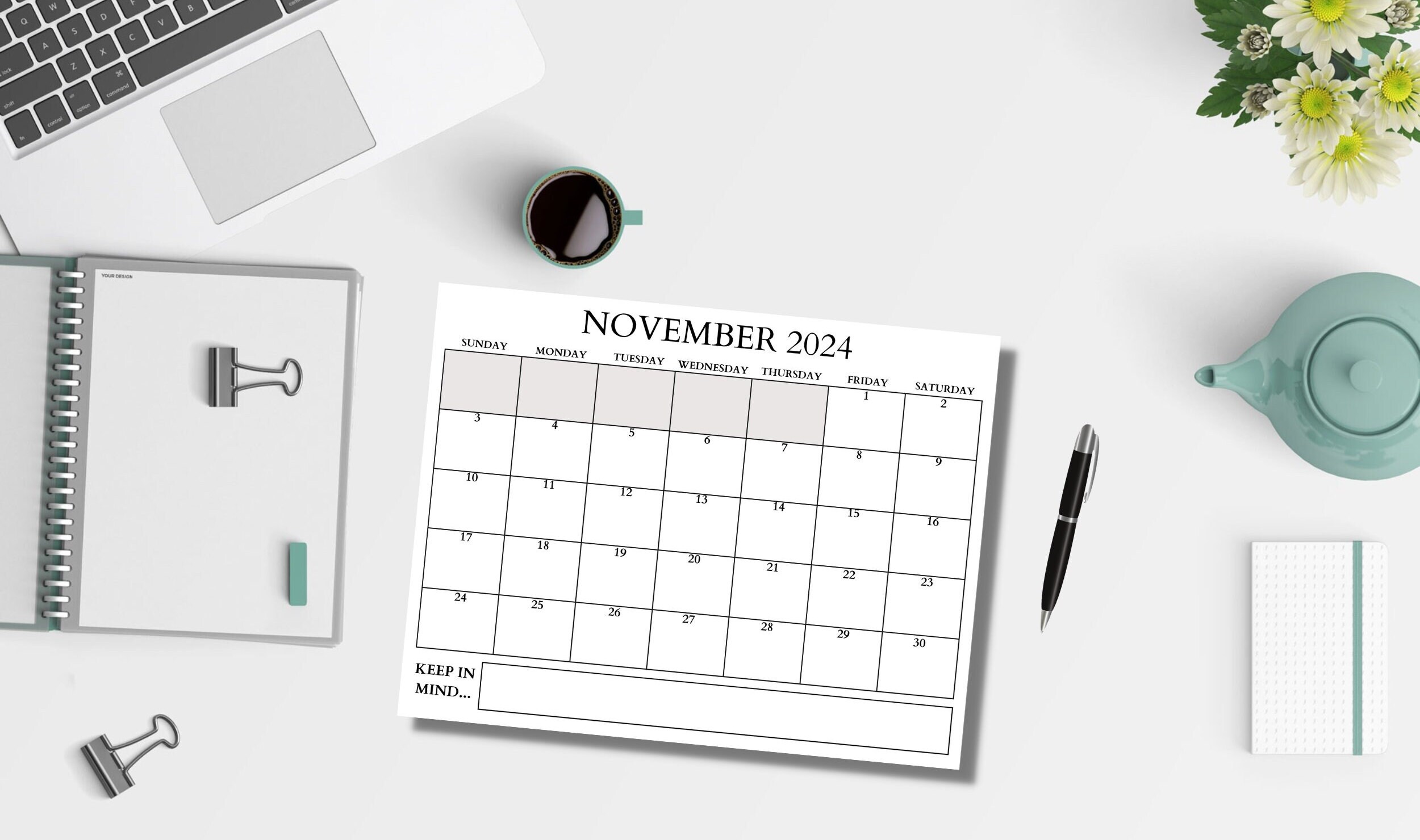 EDITABLE Monthly Calendar 2024 Bundle, 12 Month, Minimalist Elegant ...