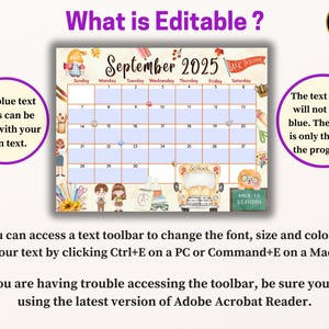 Editable Fillable September 2025 Calendar for Autumn, Fall, Back to ...