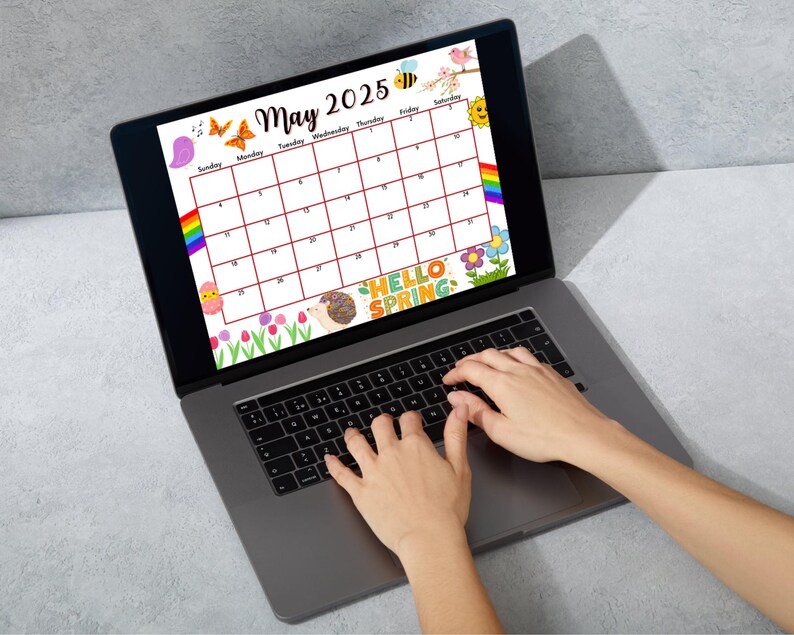 Editable Fillable May 2025 Calendar for Happy Spring With Colorful ...