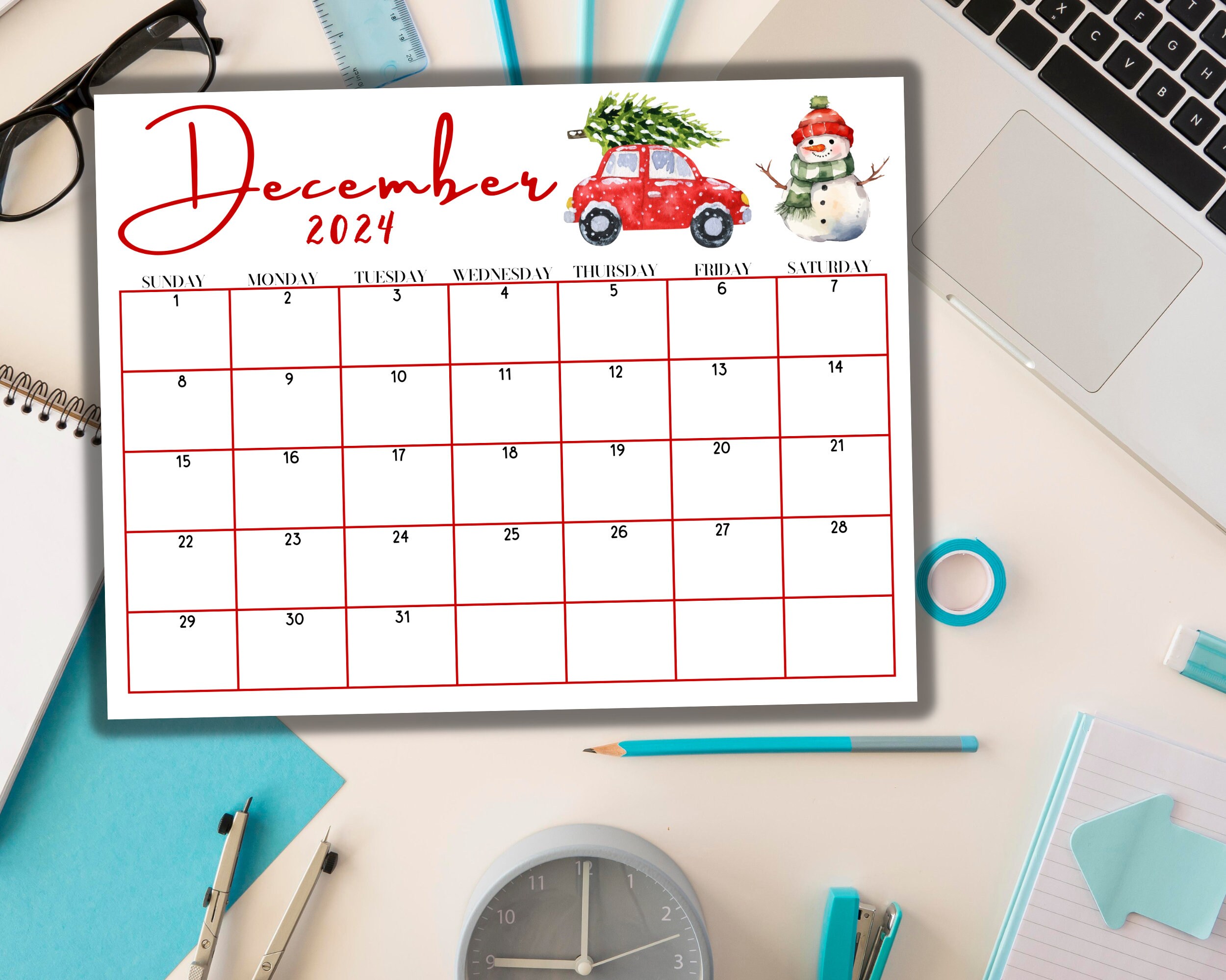 EDITABLE December 2024 Calendar, Printable Winter Classroom Planner ...