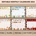 EDITABLE Monthly Calendar 2024 Bundle 12 Month for Home and Office ...