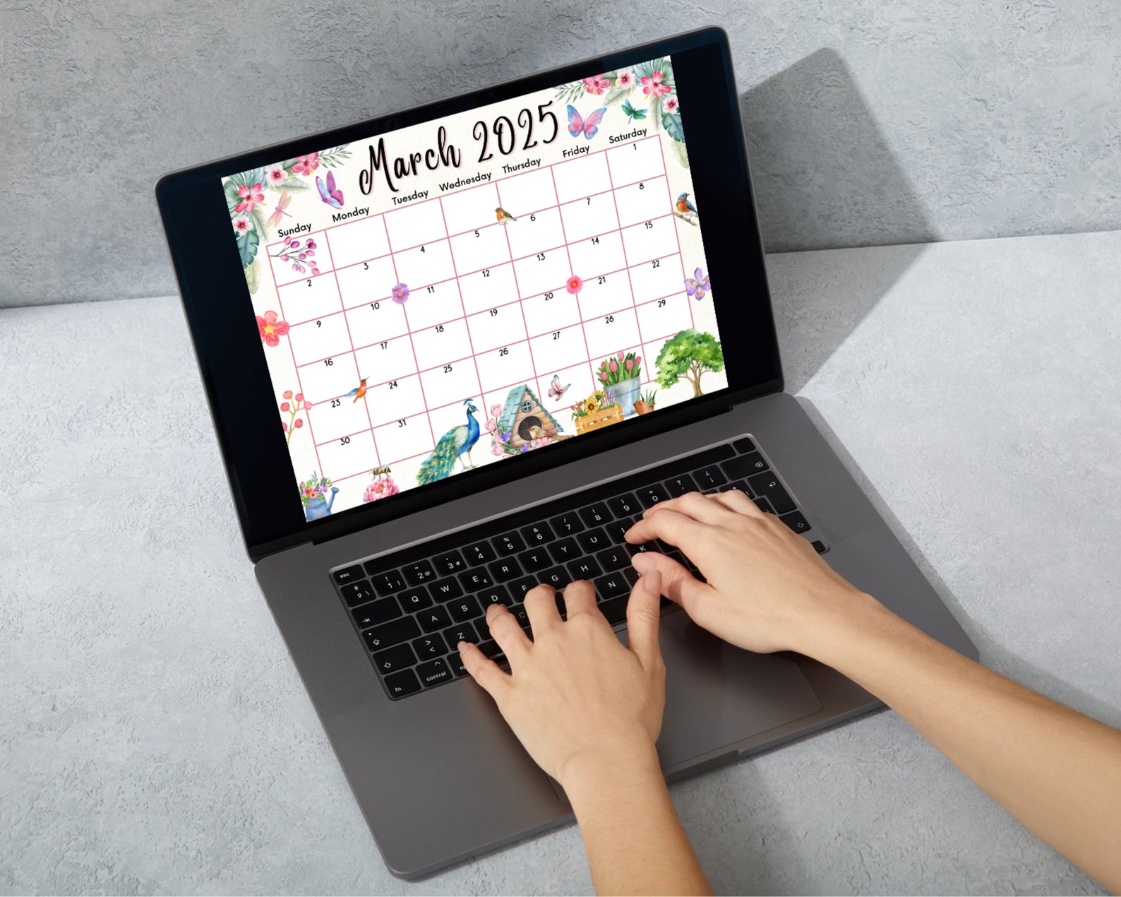 Editable Fillable March 2025 Calendar for Joyful and Colorful Spring ...