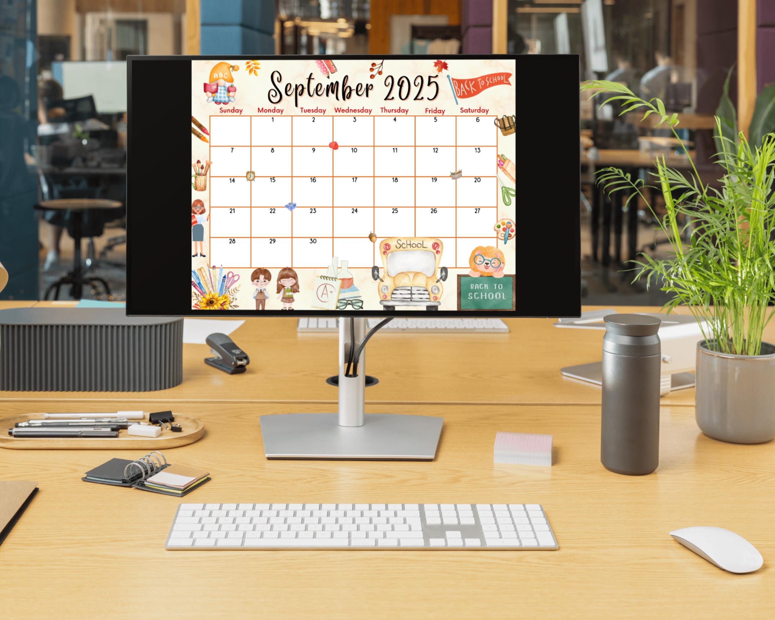 Editable Fillable September 2025 Calendar for Autumn, Fall, Back to ...
