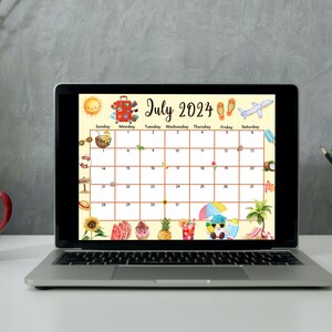 Editable Fillable July 2024 Calendar for Joyful Summer, Relaxing ...