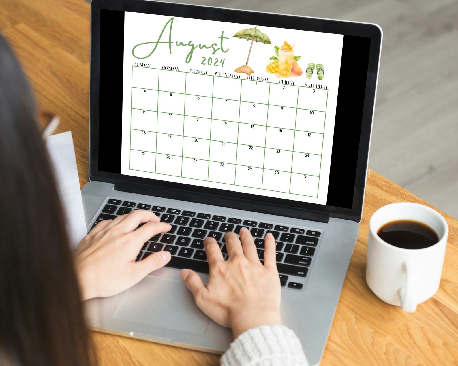 EDITABLE August 2024 Summer Calendar, Printable Classroom Planner ...