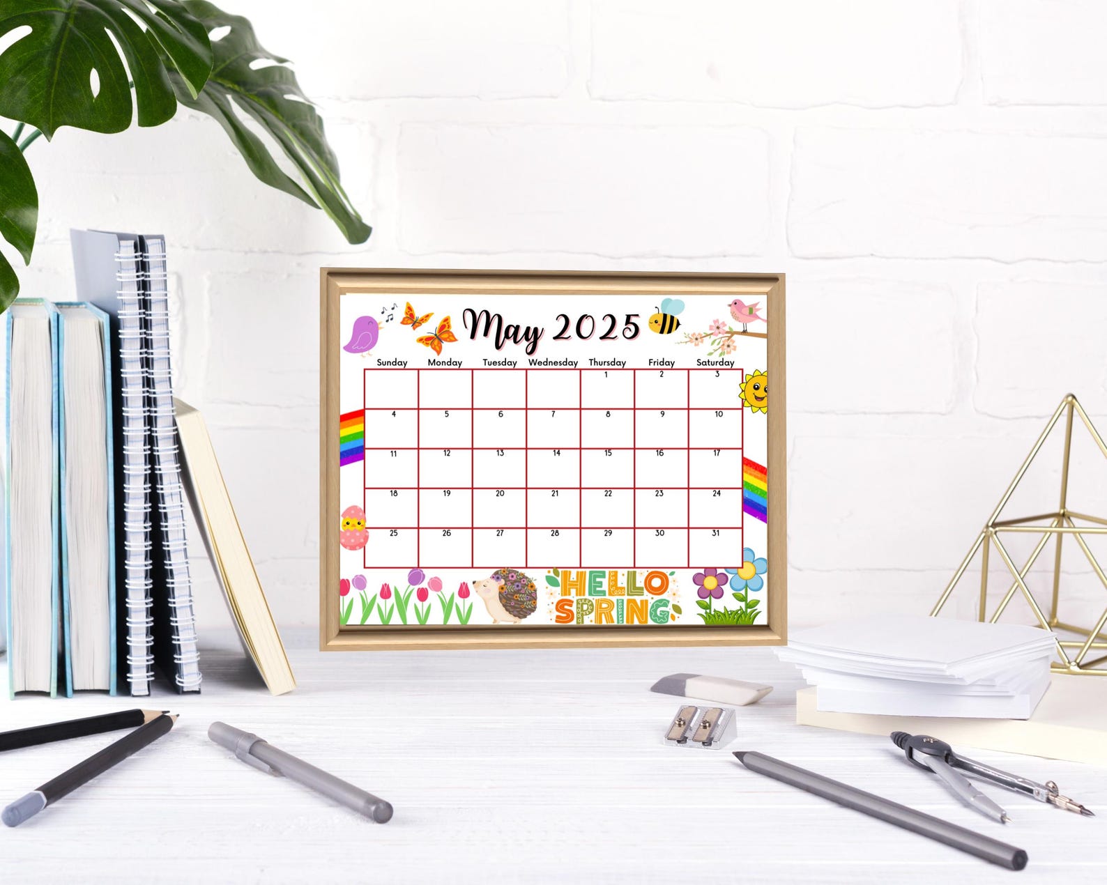 Bearbeitbarer befüllbarer Kalender Mai 2025 für Happy Spring mit ...