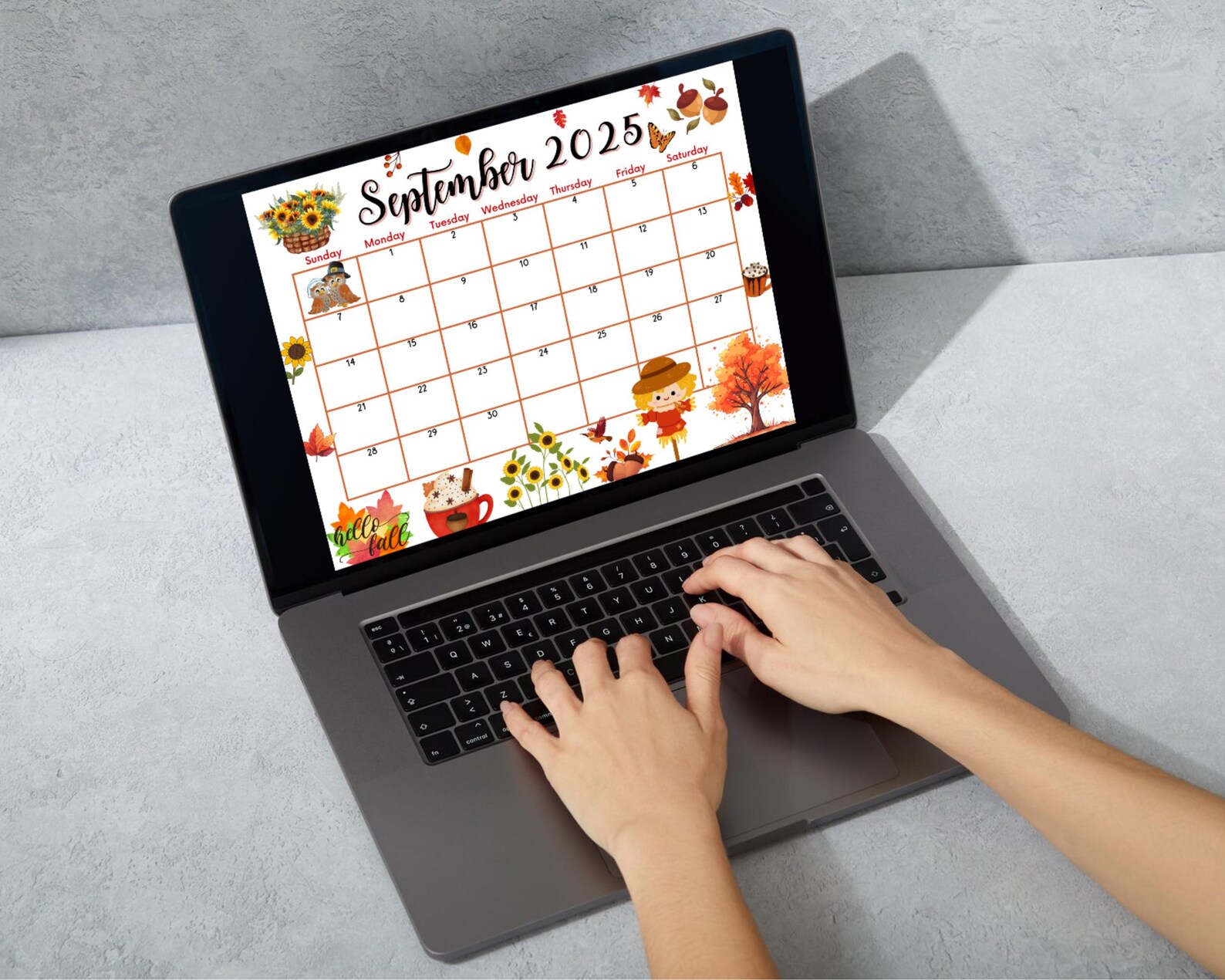 Editable Fillable September 2025 Calendar for Autumn, Fall, Back to ...