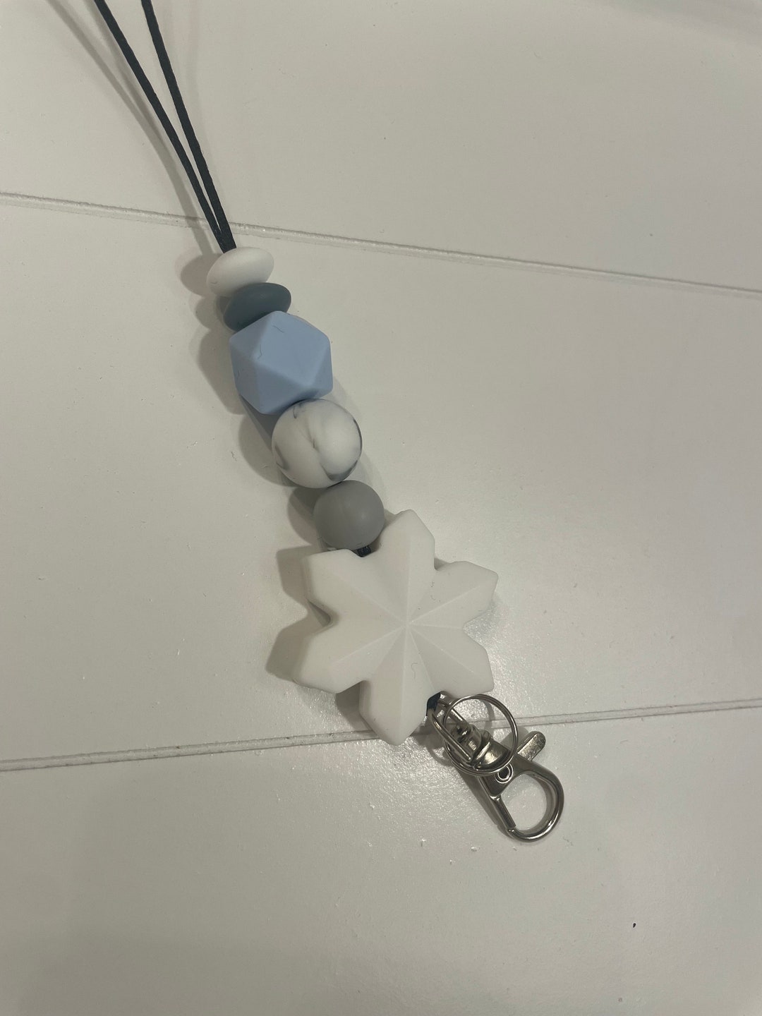 Cute Winter Snowflake Beaded Lanyard for Teachers - Etsy