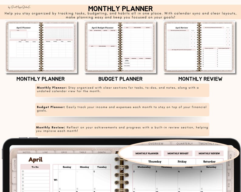 Minimalist Boho Themed All in One Digital Planner 2026 2027 2028 ...