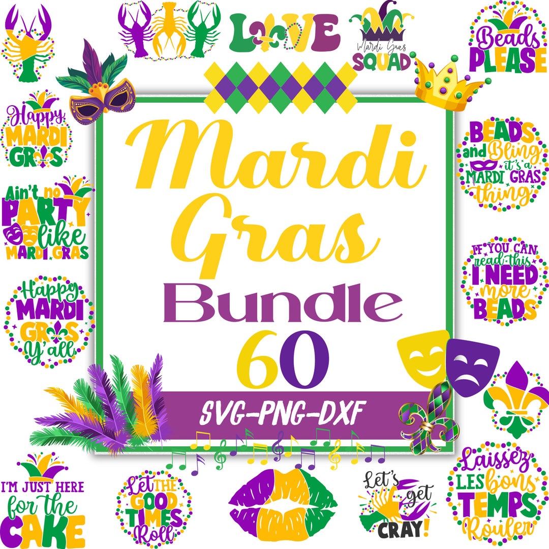 Mardi Gras SVG Bundle, Mardi Gras Clipart, Carnival Silhouette SVG ...