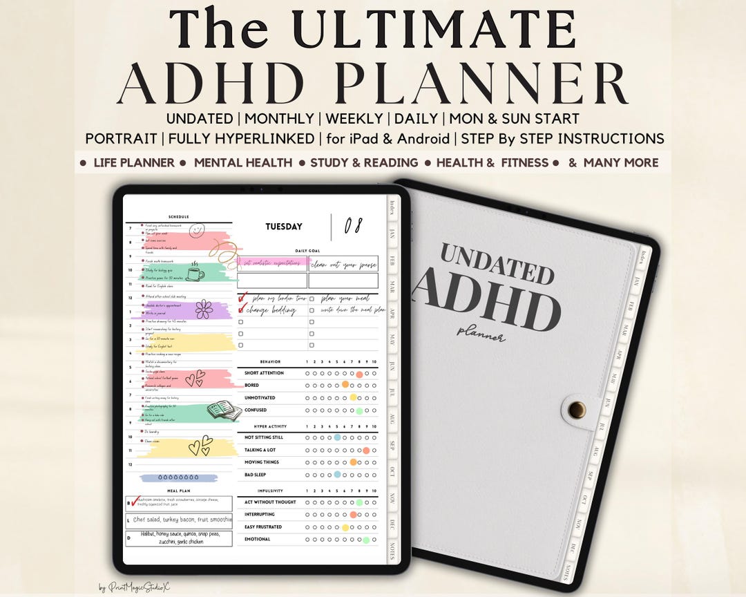 The Ultimate ADHD Digital Planner, Undated Digital Planner, Goodnotes ...
