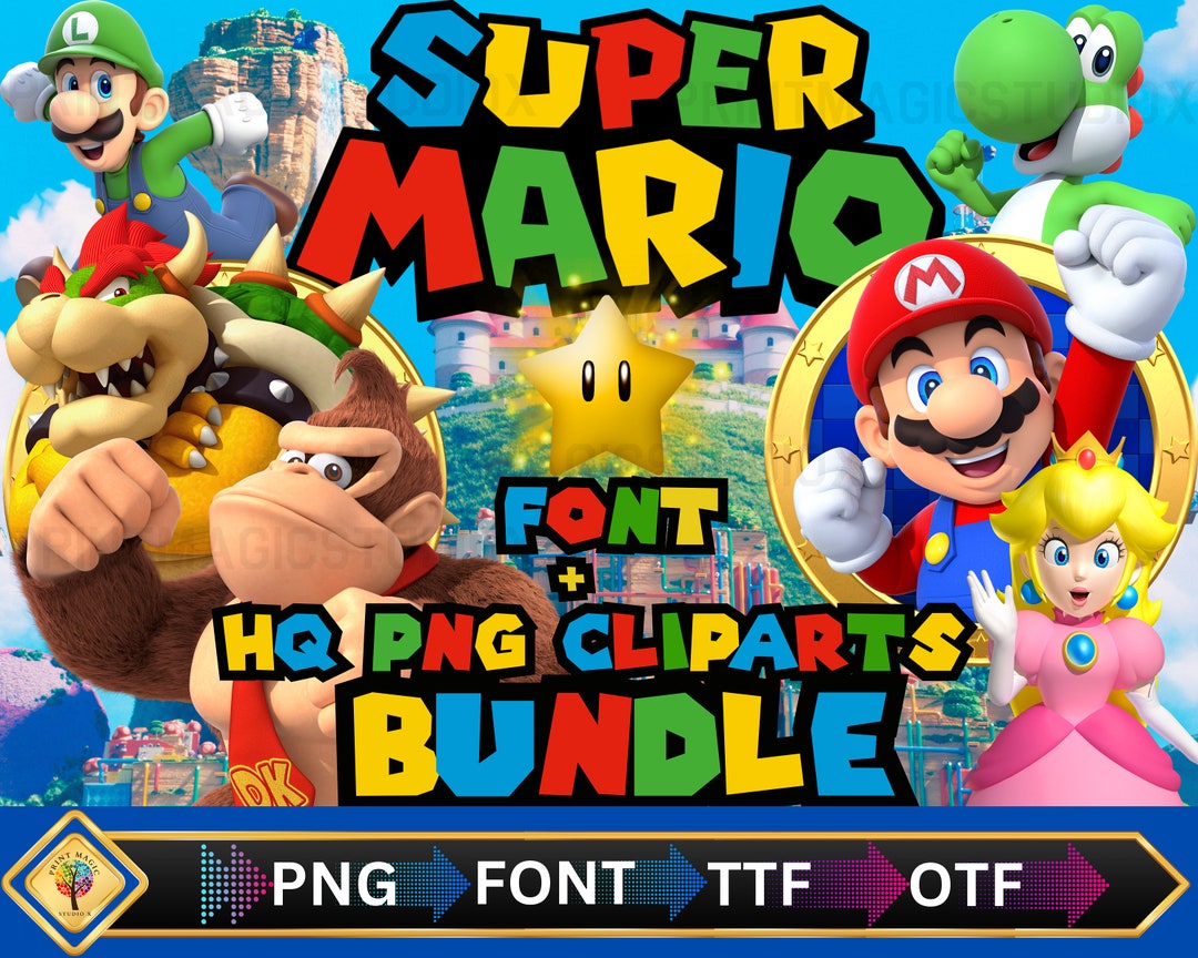 Super Mario Bundle Super Mario PNG und Schriftart, Super Mario, Super ...