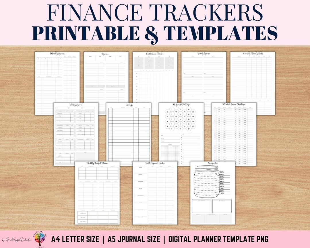 Finance Trackers Bundle - PRINTABLE Journal Pages - Digital Planner ...