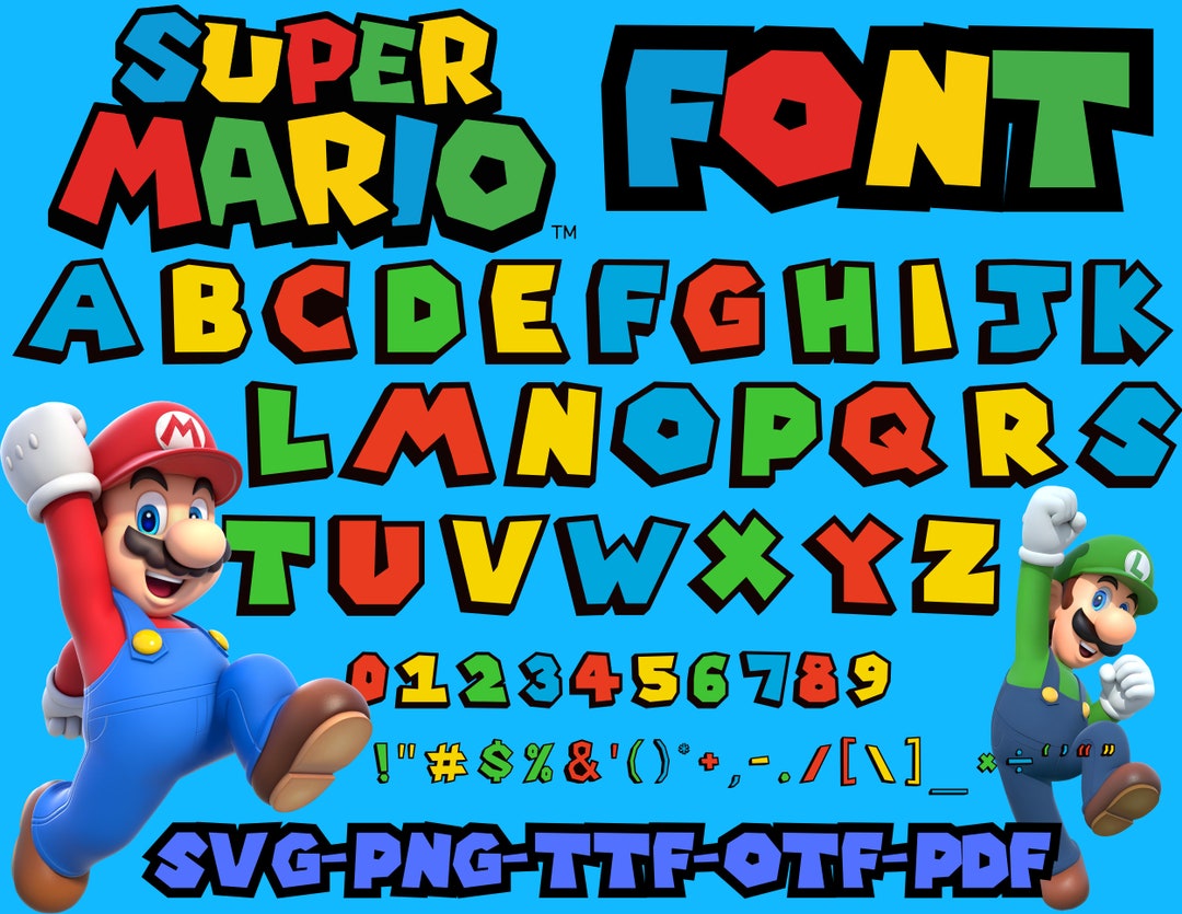 Super Mario Font, Mario Alphabet Svg, Super Mario Font Svg, Mario Font ...