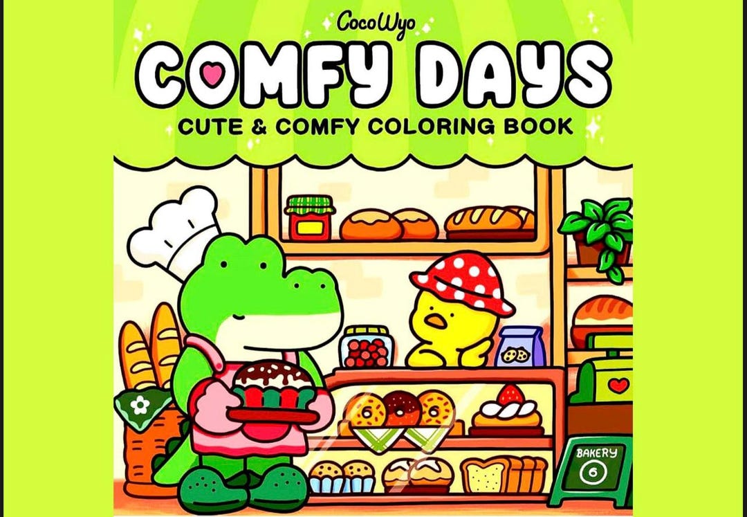 Coco Wyo Comfy Days Cute & Comfy Coloring Book 39 Pages. Printable Pdf ...