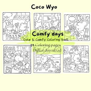 Coco Wyo Comfy Days Cute & Comfy Coloring Book 39 Pages. Printable Pdf ...