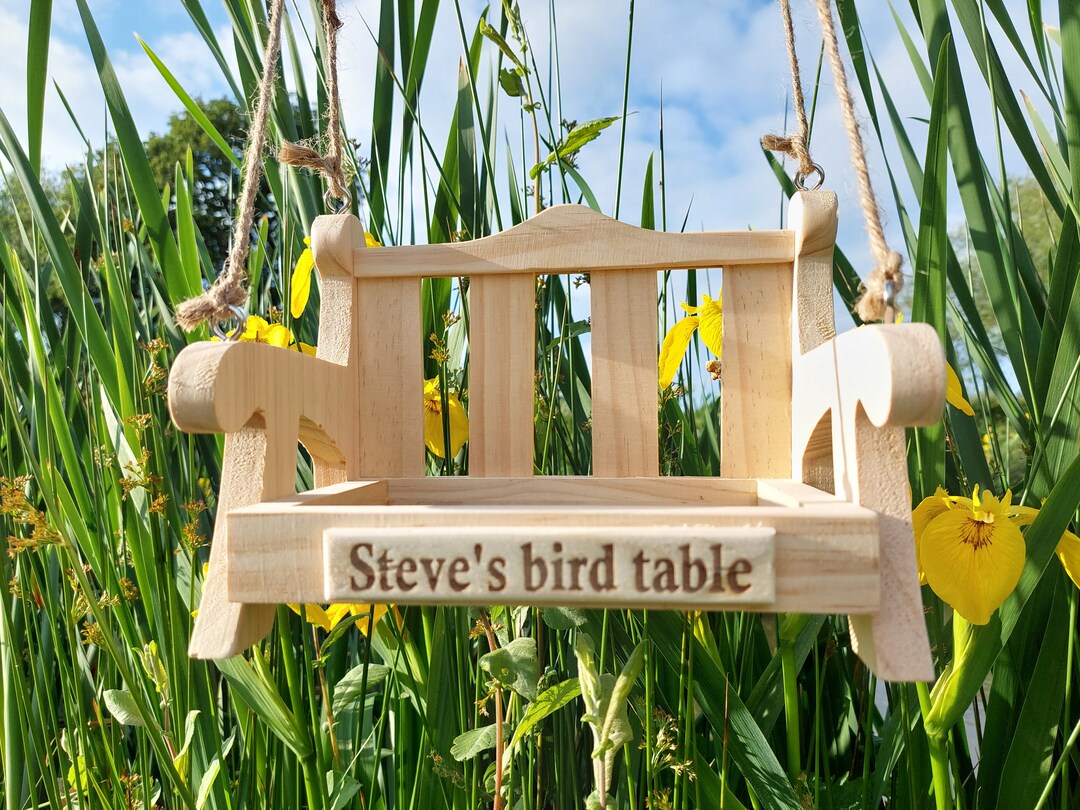 Personalised Swing Seat Bird Feeder - Bird Table - Etsy UK