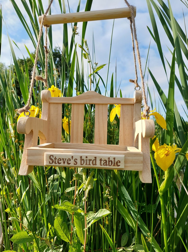 Personalised Swing Seat Bird Feeder - Bird Table - Etsy UK