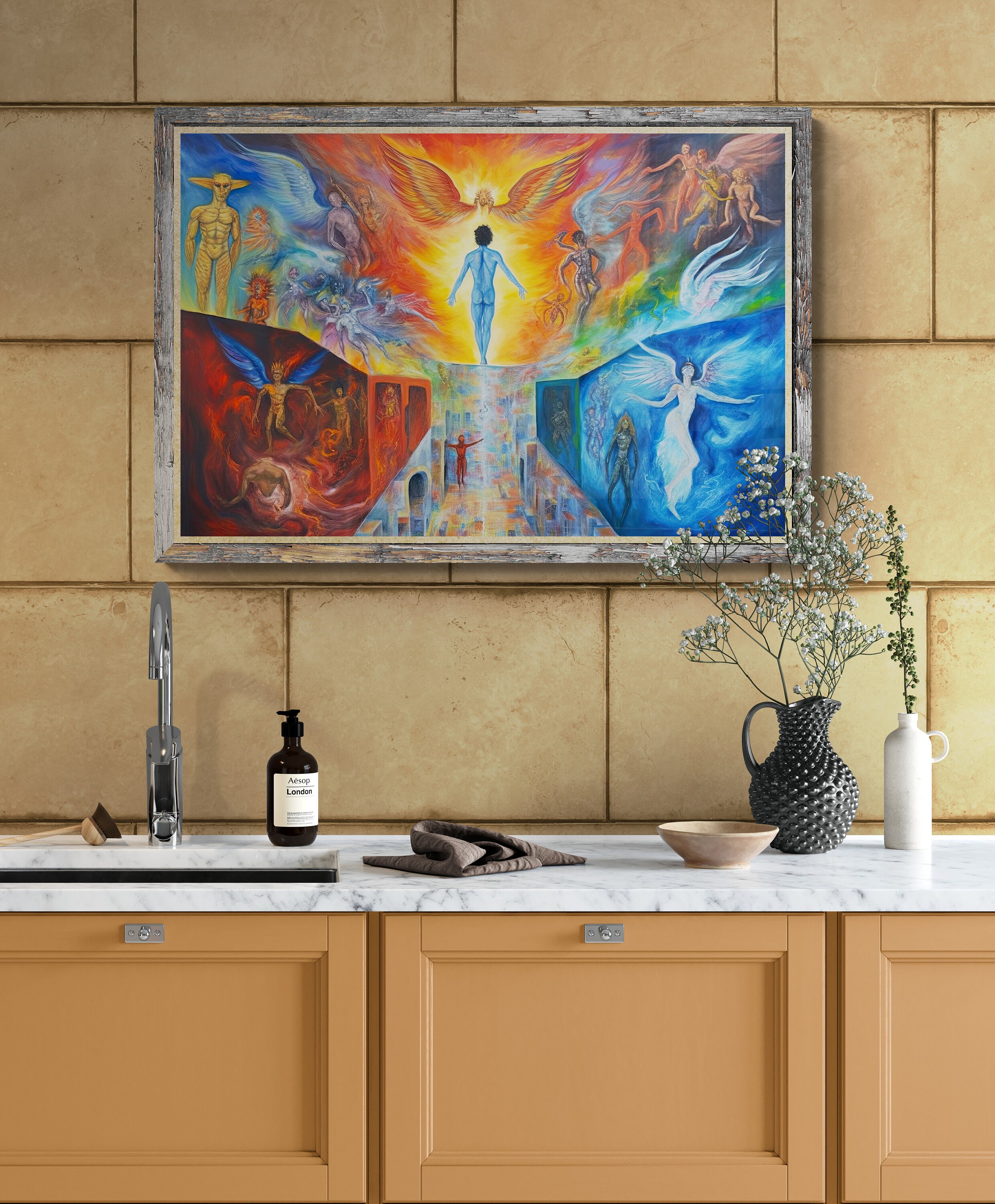 Ascension of Man AI Art Abstract Illustration Heaven and Hell AI ...